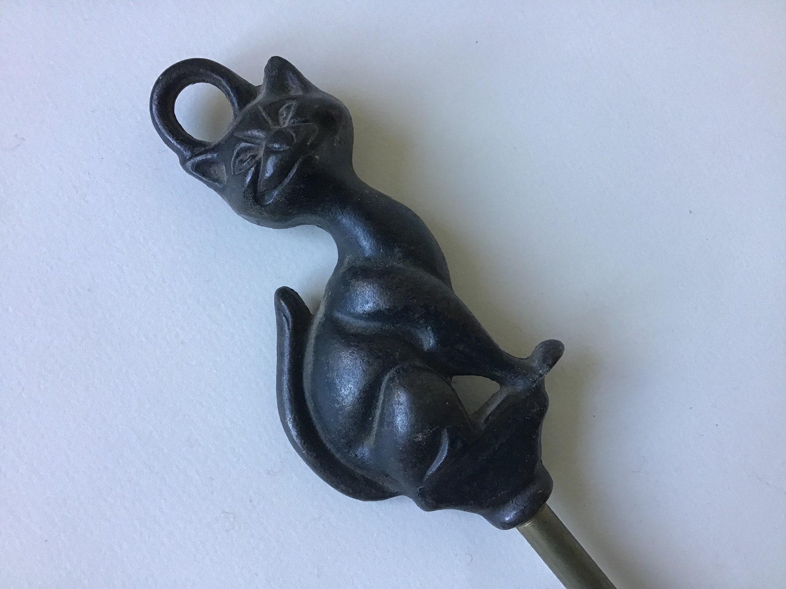 Vintage English Brass Fireplace Toasting Fork Black Cat Handle - Etsy