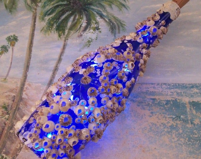 Ex-large Vintage Cobalt BLUE Ocean Found Wine Bottle Encrusted With ...