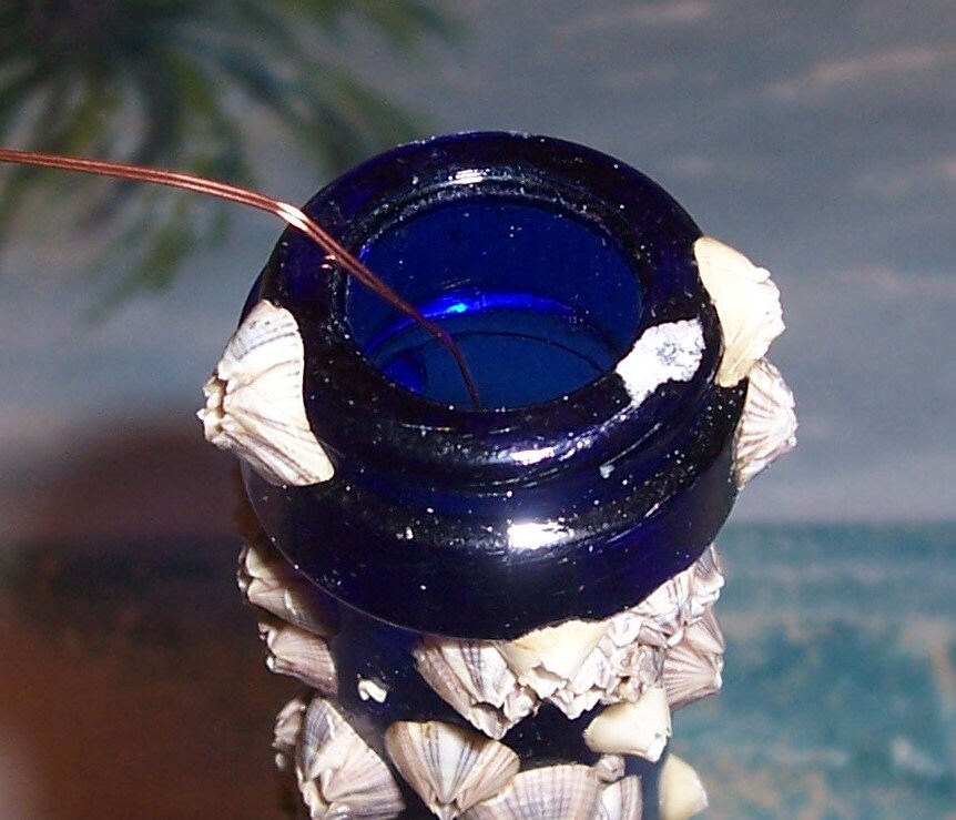 Ex-large Vintage Cobalt BLUE Ocean Found Wine Bottle Encrusted - Etsy
