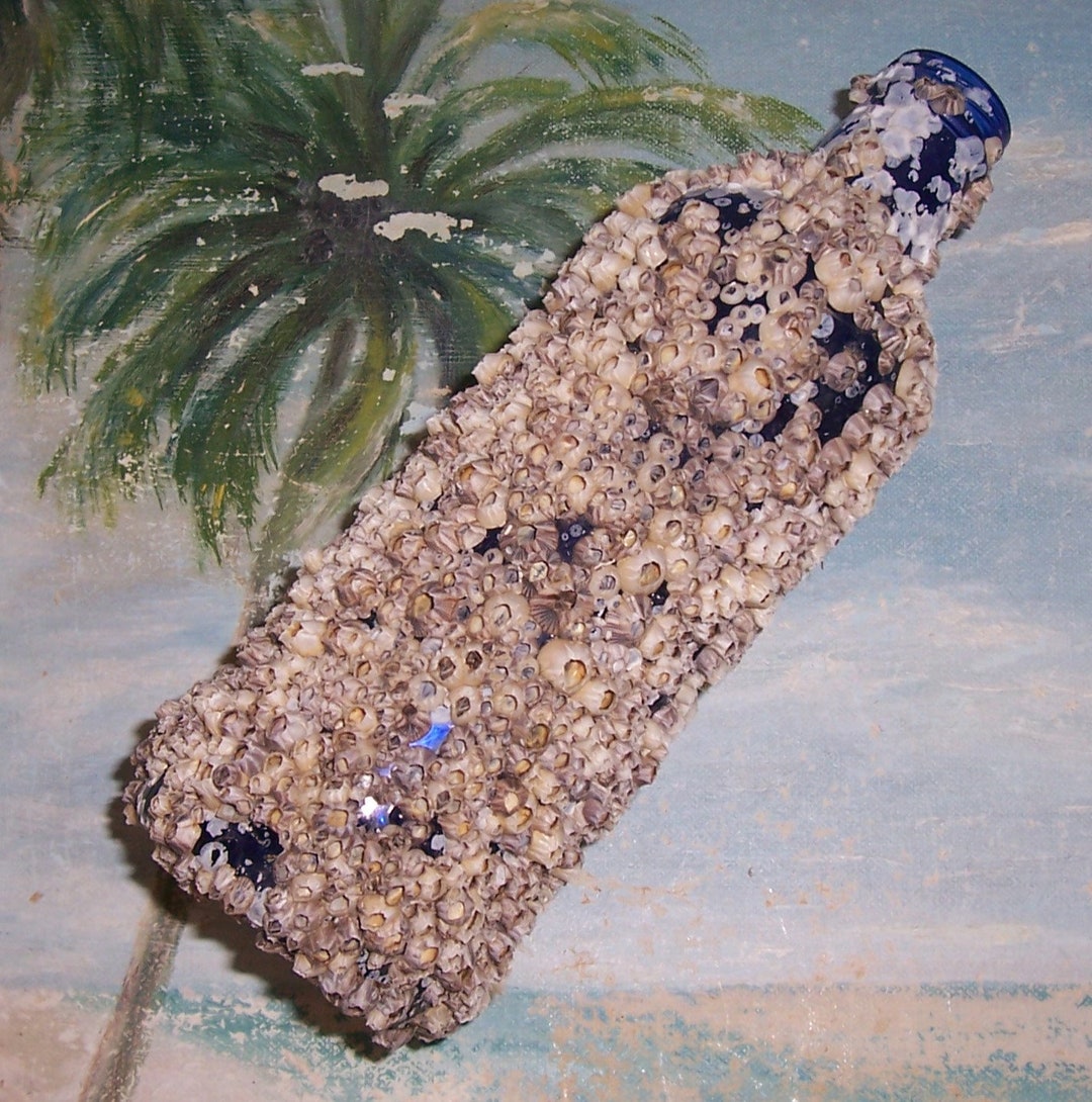 ANTIQUE, Vintage Cobalt BLUE Ocean Found Bottle Encrusted With ...
