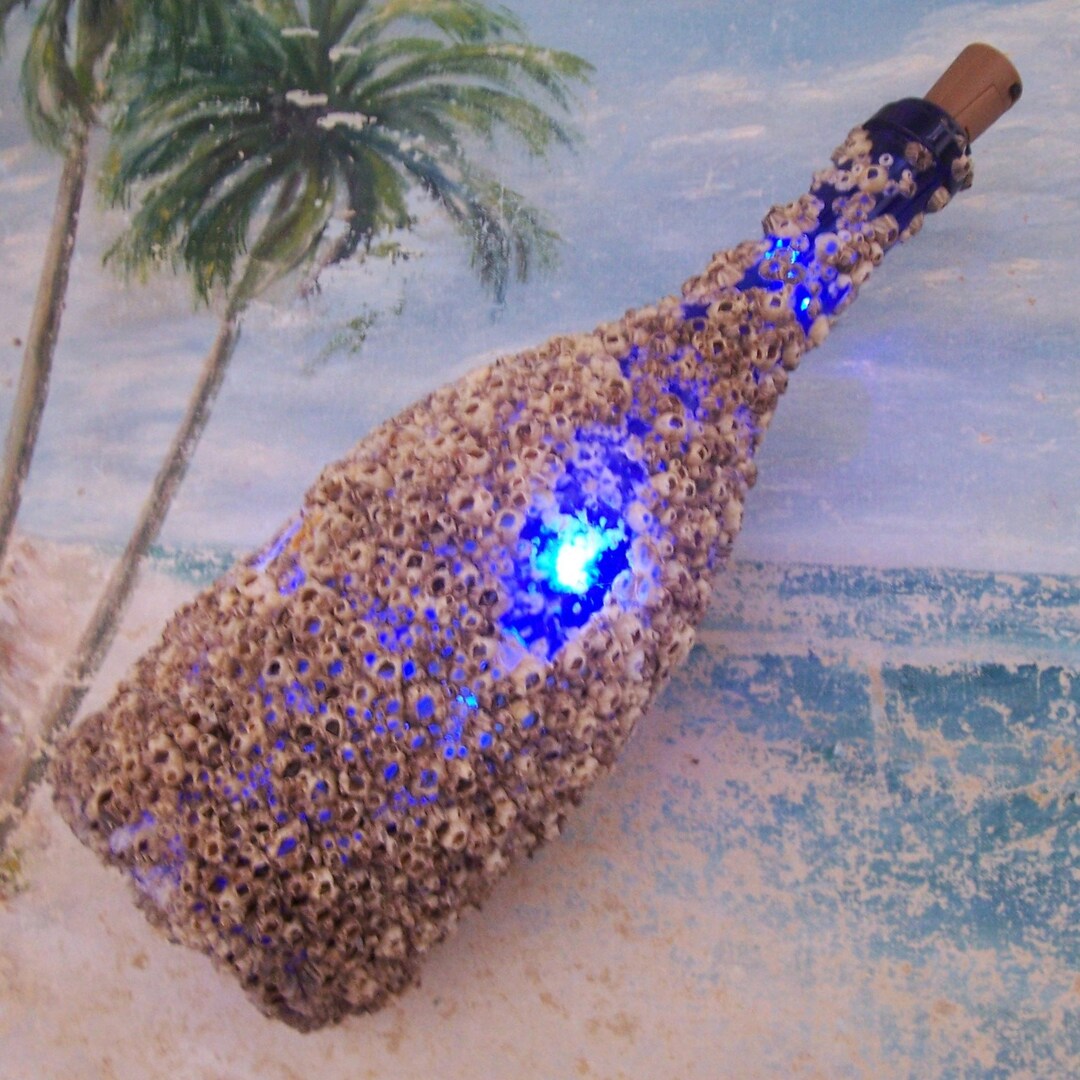 Ex-large Vintage Cobalt BLUE Ocean Found Wine Bottle Encrusted With ...