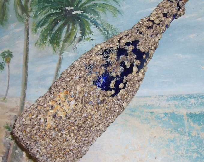 Ex-large Vintage Cobalt BLUE Ocean Found Wine Bottle Encrusted With ...