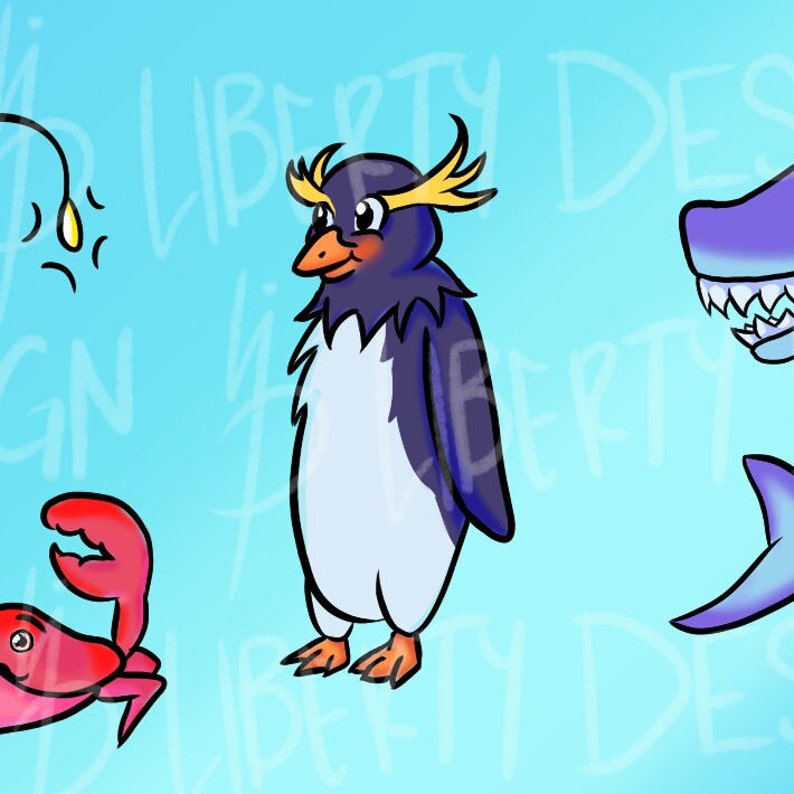 15 SEA CREATURE CLIPART Pack Silly Goofy Animal Cartoons Full ...