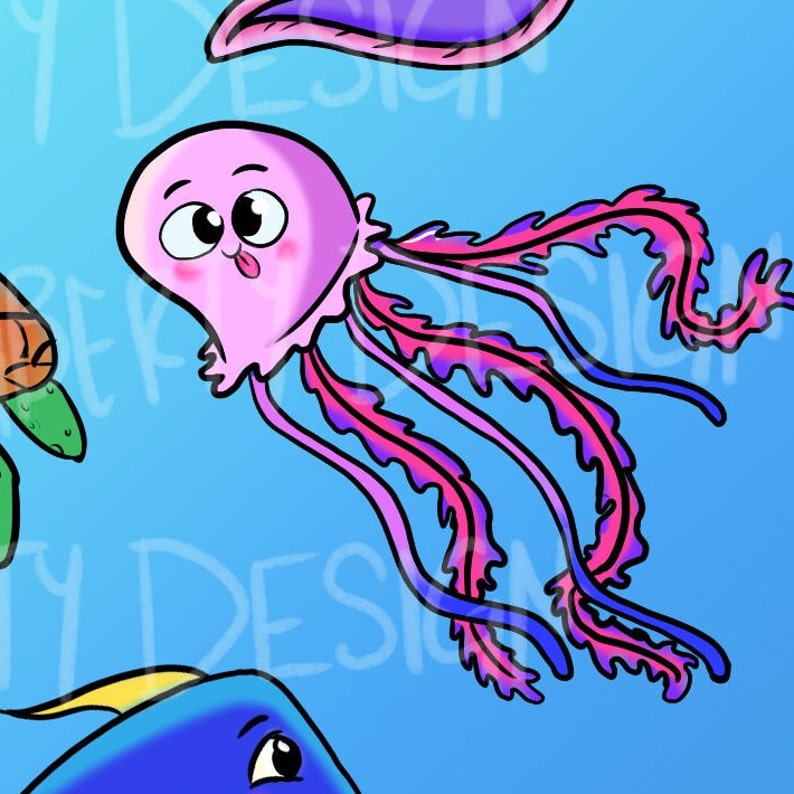 15 SEA CREATURE CLIPART Pack Silly Goofy Animal Cartoons Full ...