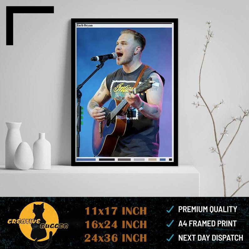 Zach Bryan Poster, Zach Bryan American Heartbreak Tour 2022 Poster ...