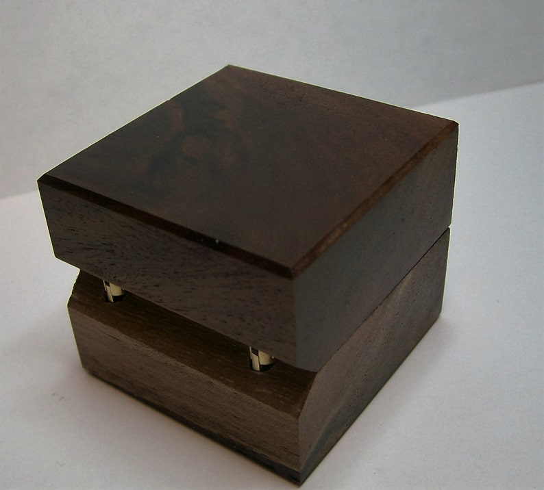 Ring Box Single Ring Walnut Beveled Edges - Etsy