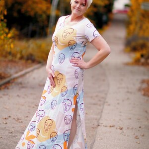 Knit fabric People Faces Fabric by the yard Face Fabric | Etsy