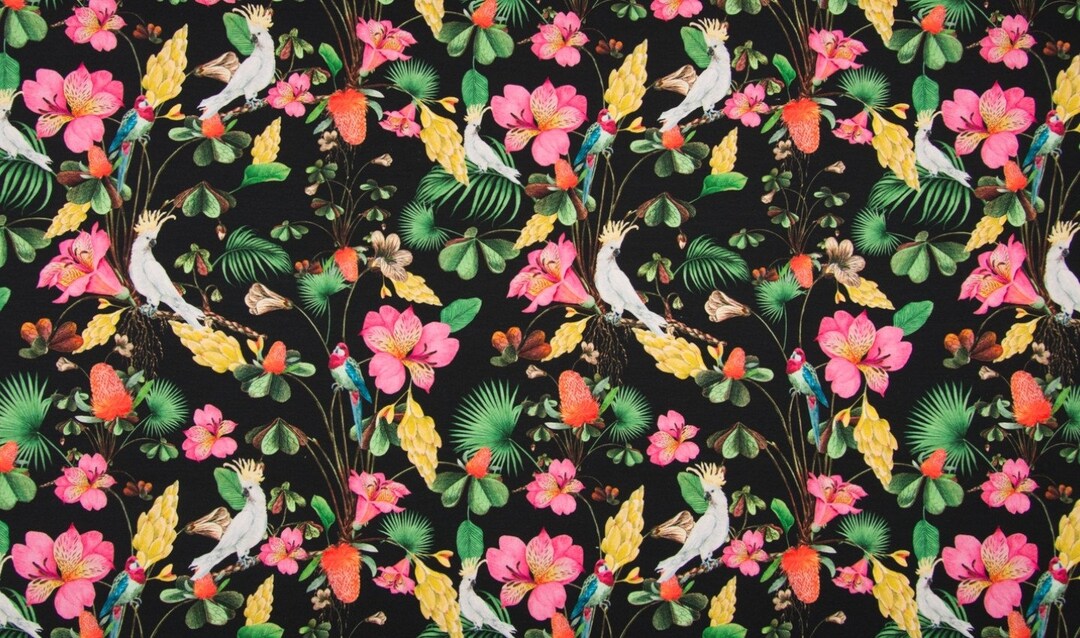 Floral Knit Fabric | Floral Jersey Knit Fabric | Floral Fabric by the ...