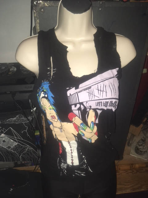 Punk crust shirt medium custom skinny vintage punk girls ladies womens ...