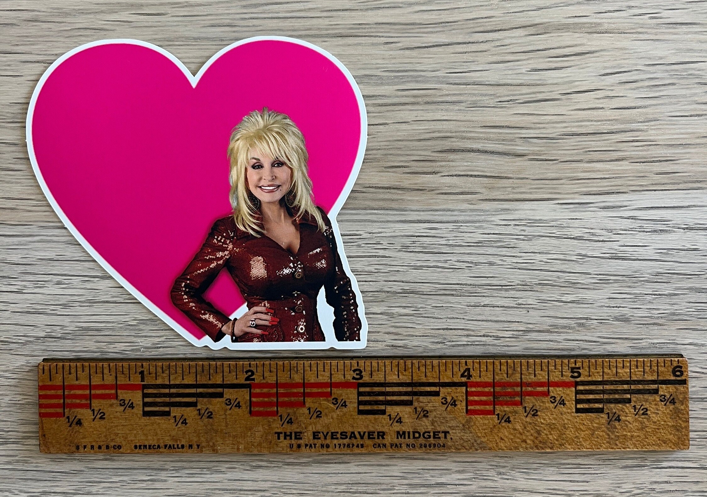 Dolly Parton With Pink Heart Custom Vinyl Sticker - Etsy