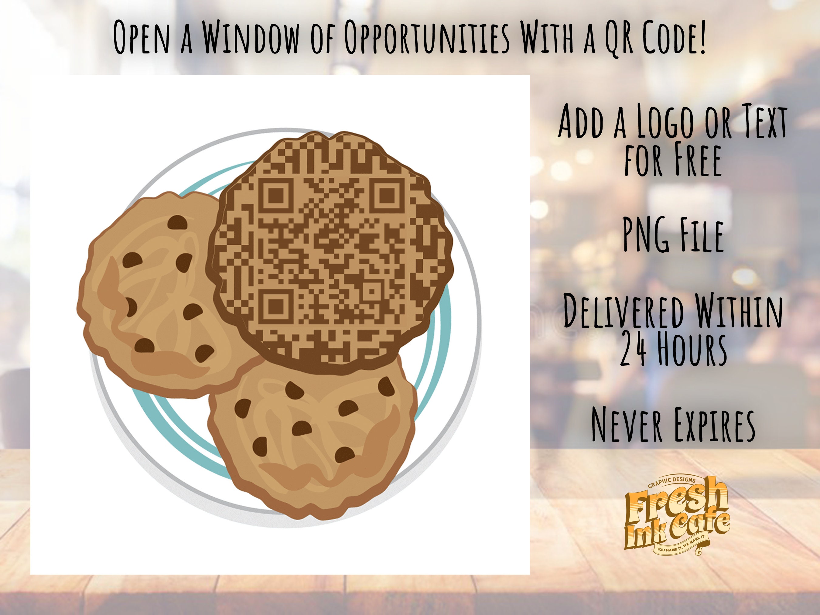 Cookies Bakery Shaped Custom QR Code Website, WIFI, Menu, Scan to Pay ...