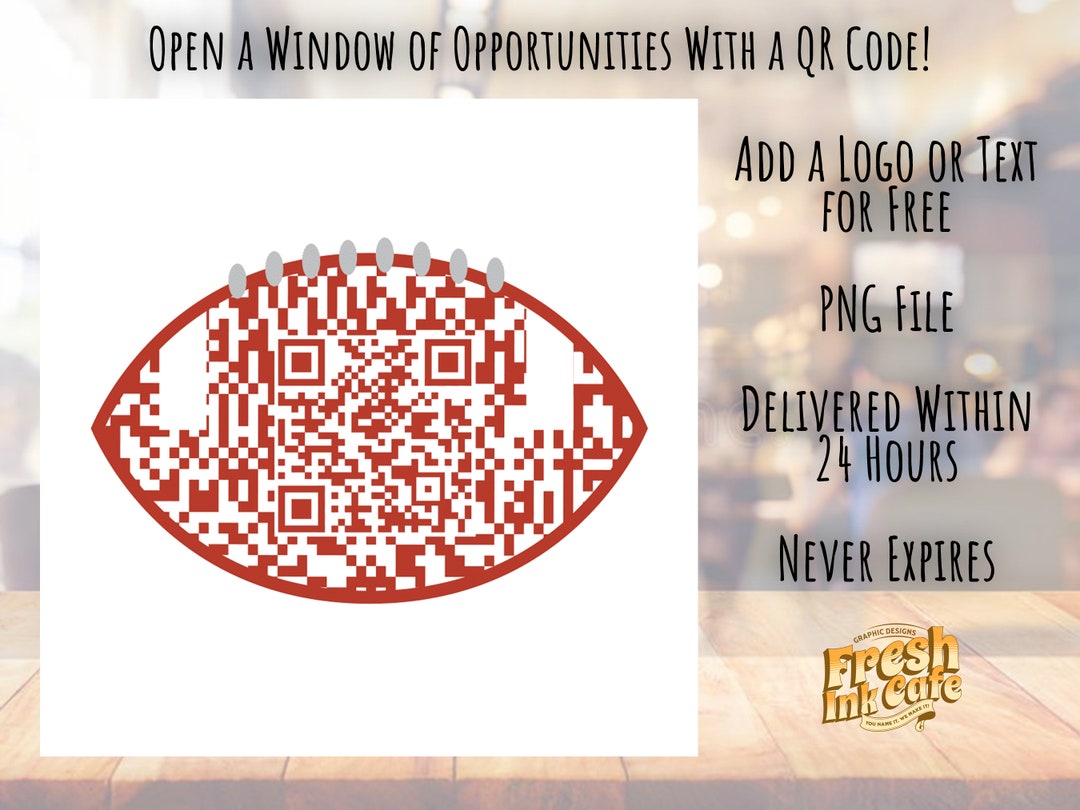 Football Sports Shaped Custom QR Code Website, WIFI, Menu, Scan to Pay ...
