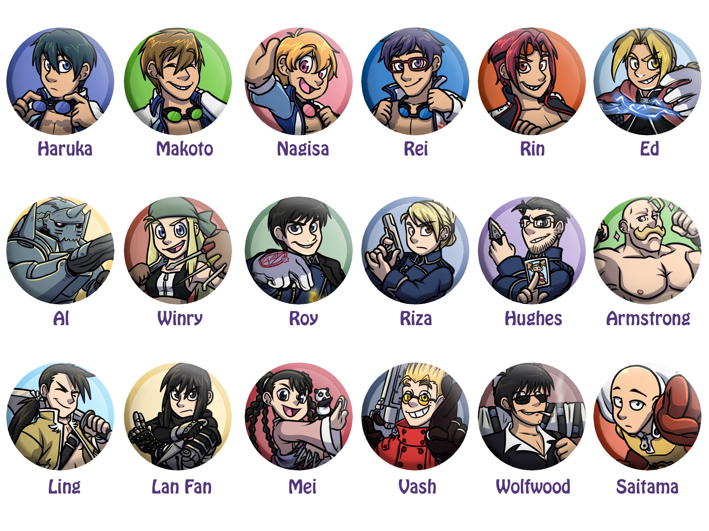 Pick Your Own Button Bundle! - Anime Pinback Buttons - 110+ Designs! - Etsy