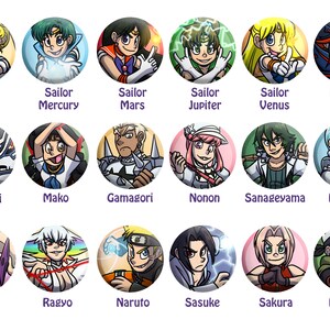 Pick Your Own Button Bundle! - Anime Pinback Buttons - 110+ Designs! - Etsy
