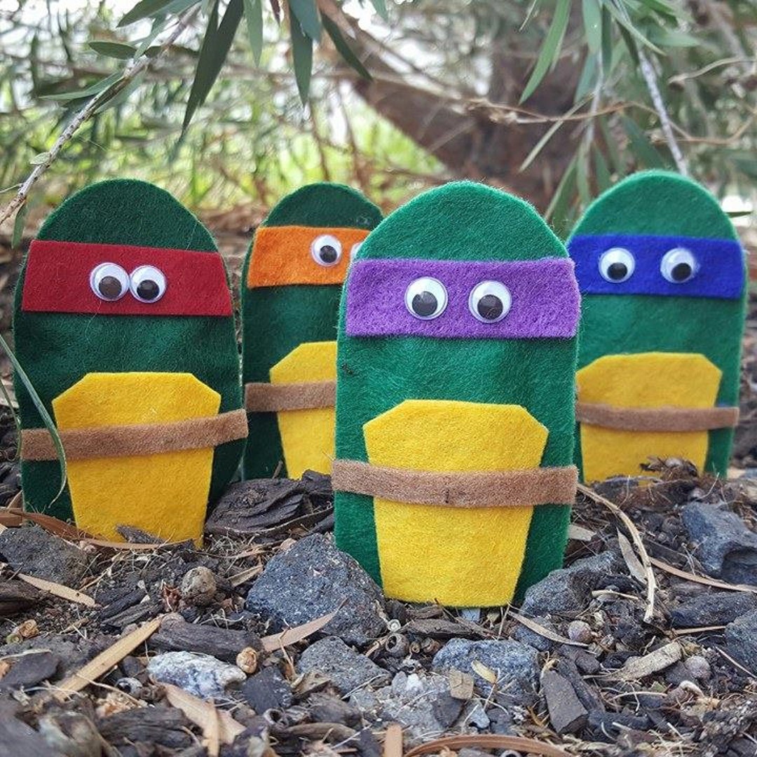 Sewing TMNT Finger Pupppets With a Hot Glue Gun! - Etsy