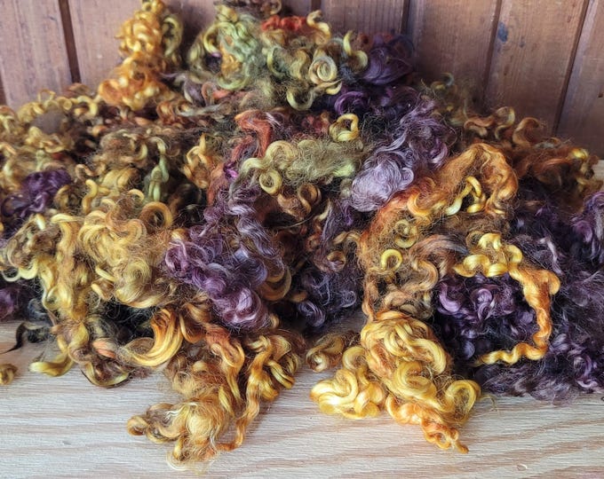 2 Oz. Wool Locks Darker Fall Mix Dyed Locks for Needle Felting, Small ...