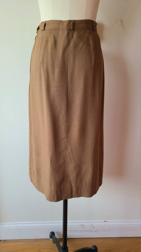 50's linen skirt / British Walker Skirt / high waist… - Gem