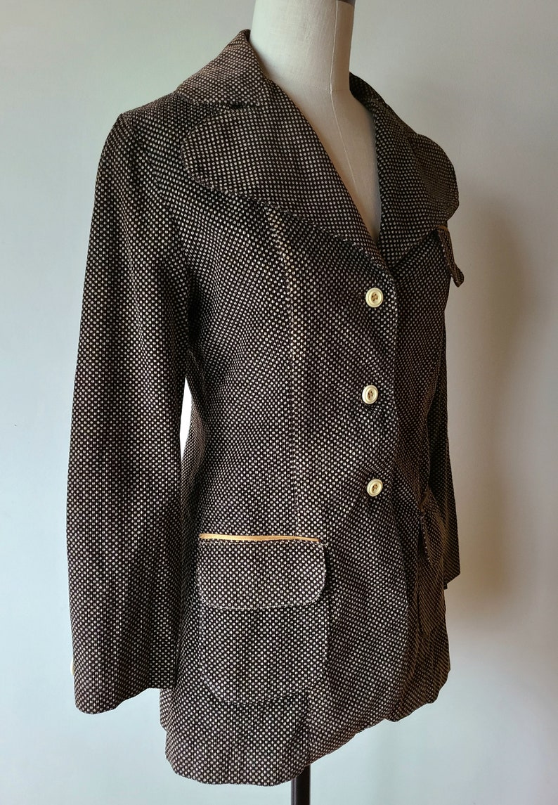 60s-70's Pant Suit / Hippie Wide Dog Ear Notched Lapels / - Etsy