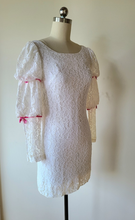 60's micro mini lace juliet dress/ white lace juliet … - Gem
