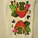 70's NOS Psychedelic Mushroom and Butterfly Fringed Kitchen Towel and ...