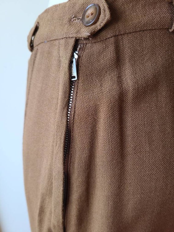 50's linen skirt / British Walker Skirt / high waist… - Gem