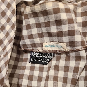 50's Picnic Dress /marcy Lee Fit and Flare Dress / Brown and White ...