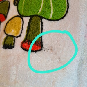 70's NOS Psychedelic Mushroom and Butterfly Fringed Kitchen Towel and ...