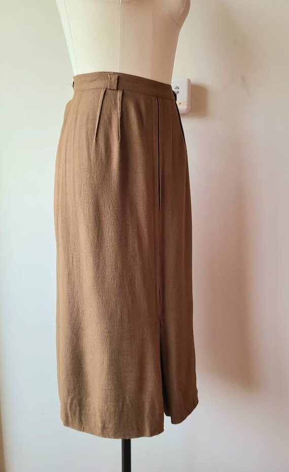 50's linen skirt / British Walker Skirt / high waist… - Gem