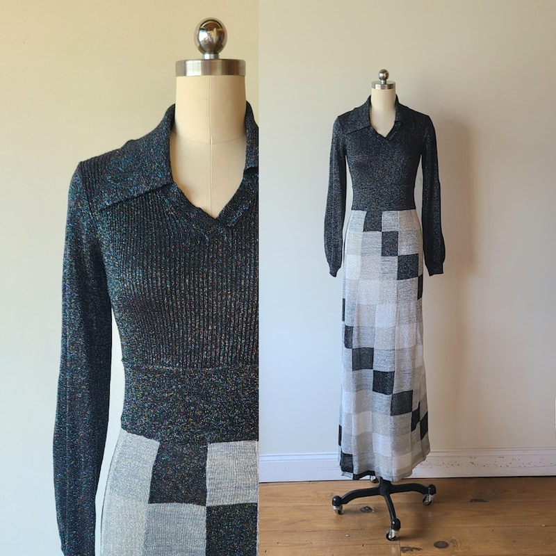Vintage Lurex Gown 70s - Etsy