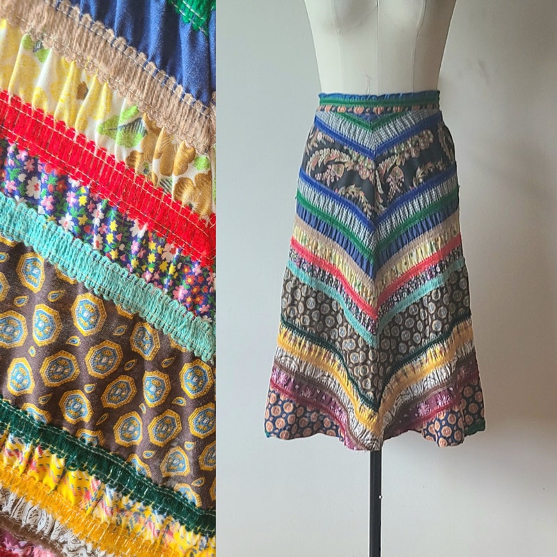Patchwork Skirt - Etsy