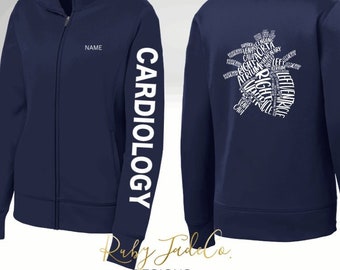 Anatomical Heart Rhythm Cardiology Cardiac Nurse Jacket Sport ...