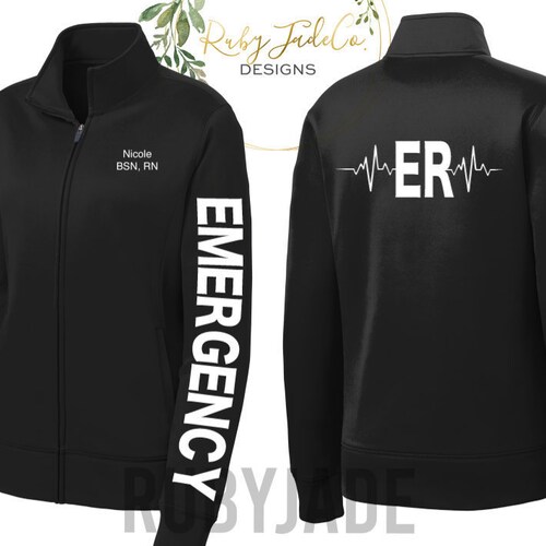 Emergency Nurse Jacket ER Department Nursing Embroidered | Etsy