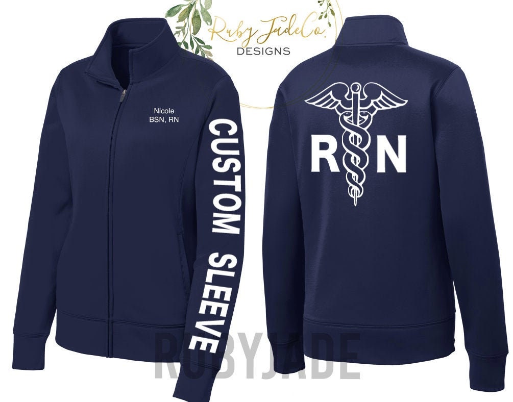 RN JACKET Caduceus Embroidery Sport Nursing Jacket | Etsy
