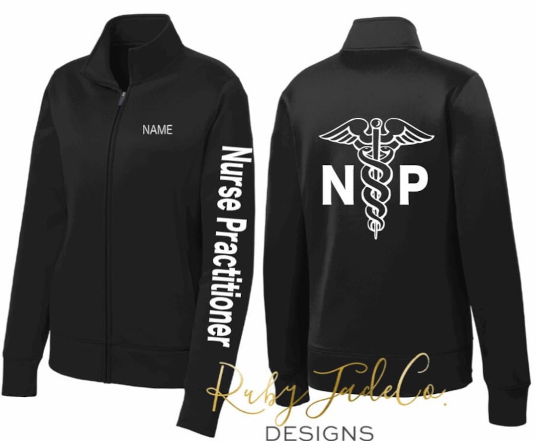 NP JACKET | Nurse Practitioner | Print Sleeve | Caduceus | Embroidery ...