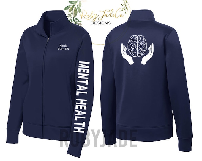 Personalized Ladies Nurse/doctor Embroidered Full Zip Jacket, LPN, CNA ...