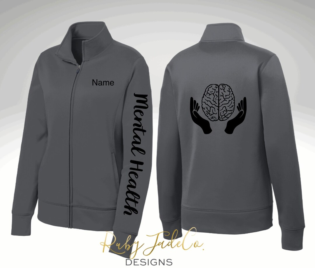 MENTAL HEALTH psychiatric personalized Embroidery Sport Nursing Jacket ...