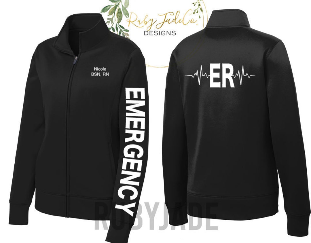 EMERGENCY |personalized Embroidery | Sport Nursing Jacket | Sport ...