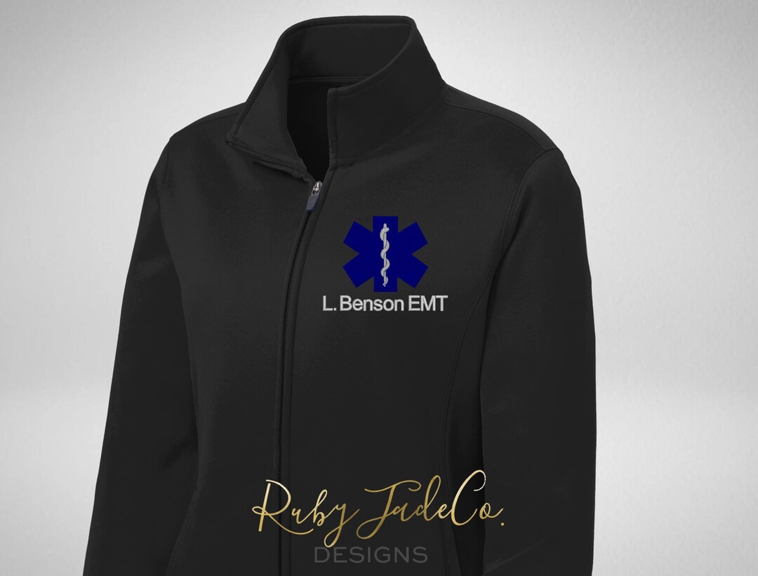 Personalized EMT Fleece Jacket: Embroidered Star of Life, EMS Gift - Etsy