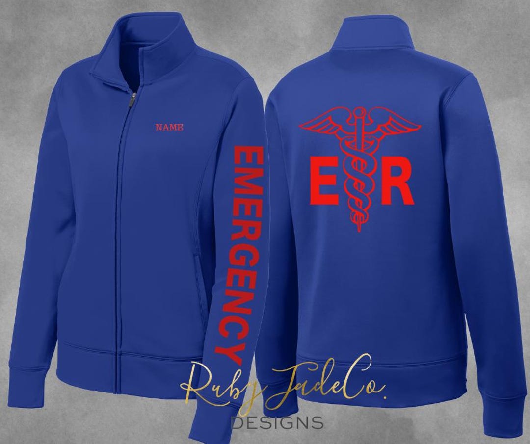 Personalized ER Sport Fleece Jacket: Emergency Staff Embroidery - Etsy