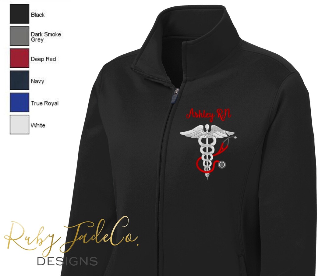 Embroidered Medical Caduceus Stethoscope Nurse Jacket - Etsy