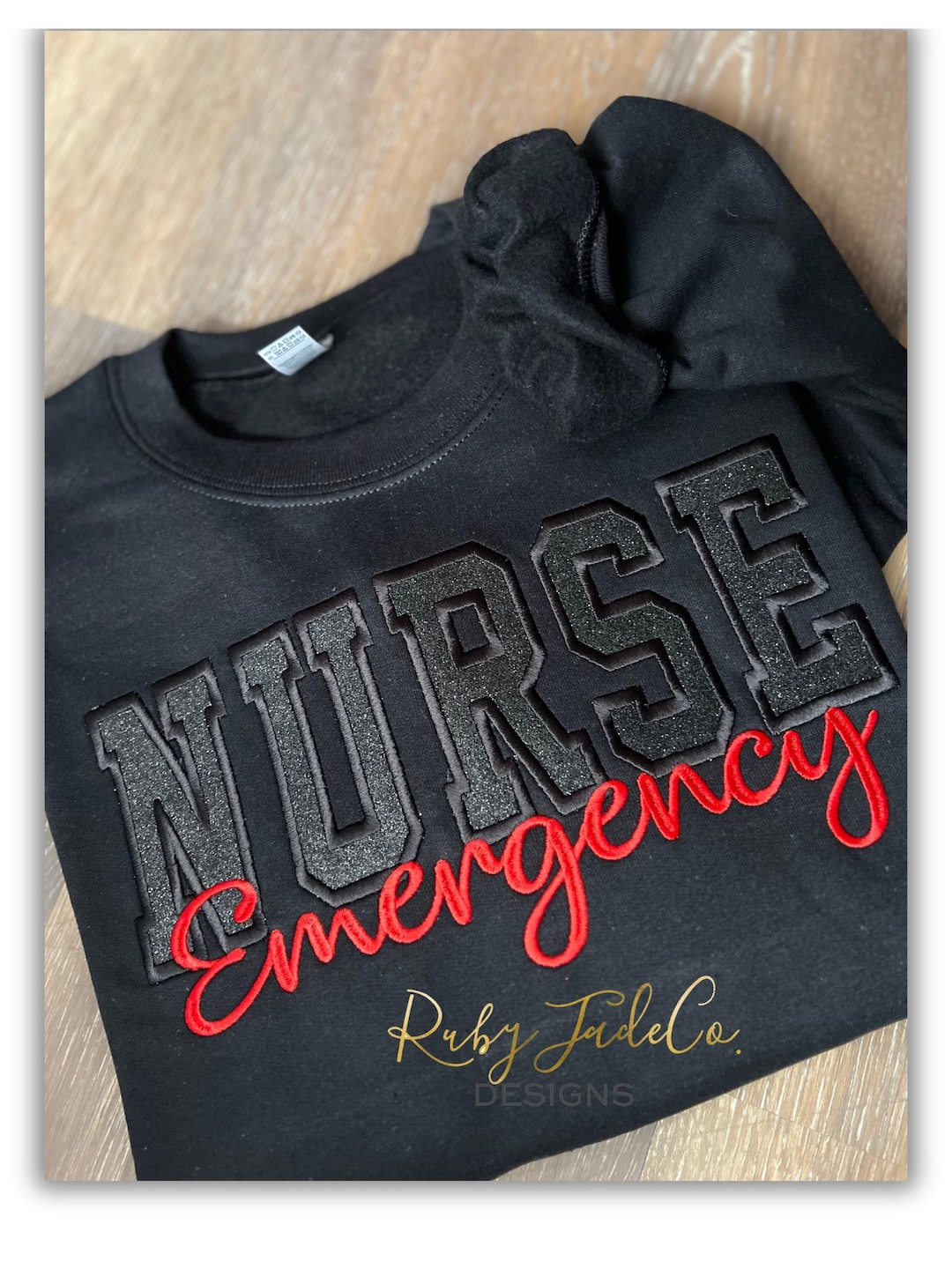 Embroidered Nurse Crewneck Sweatshirt: Emergency Department ER Nursing ...