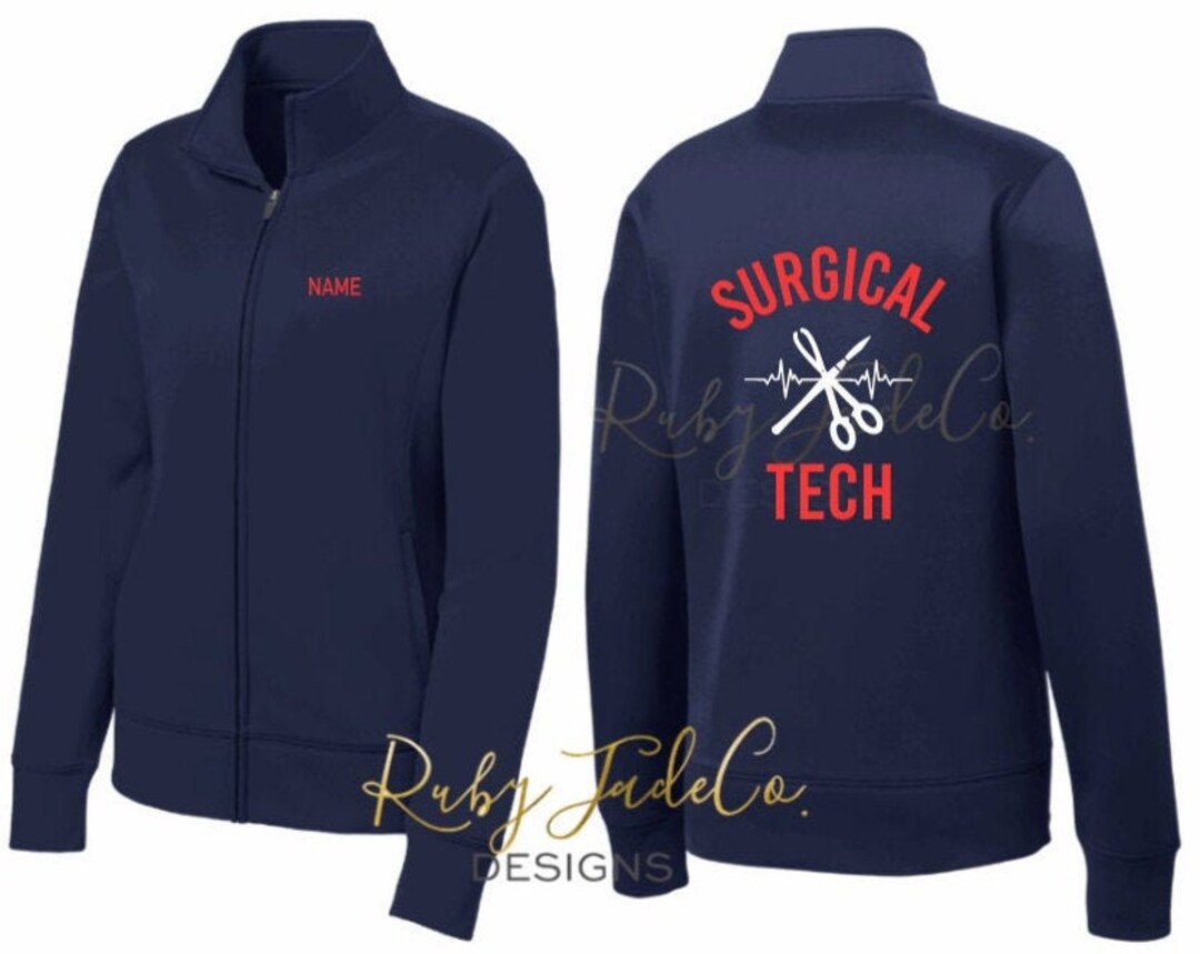 SURGICAL TECH Surgery Personalized Embroidery Sport Nursing Jacket ...