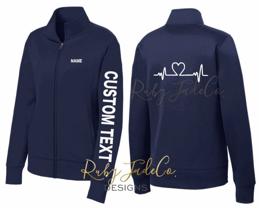 CUSTOM Text Sleeve | Cardiac Rhythm | Personalized Embroidery | Sport ...