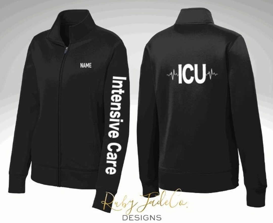 ICU | Intensive Care | Personalized Embroidery | Sport Nursing Jacket ...
