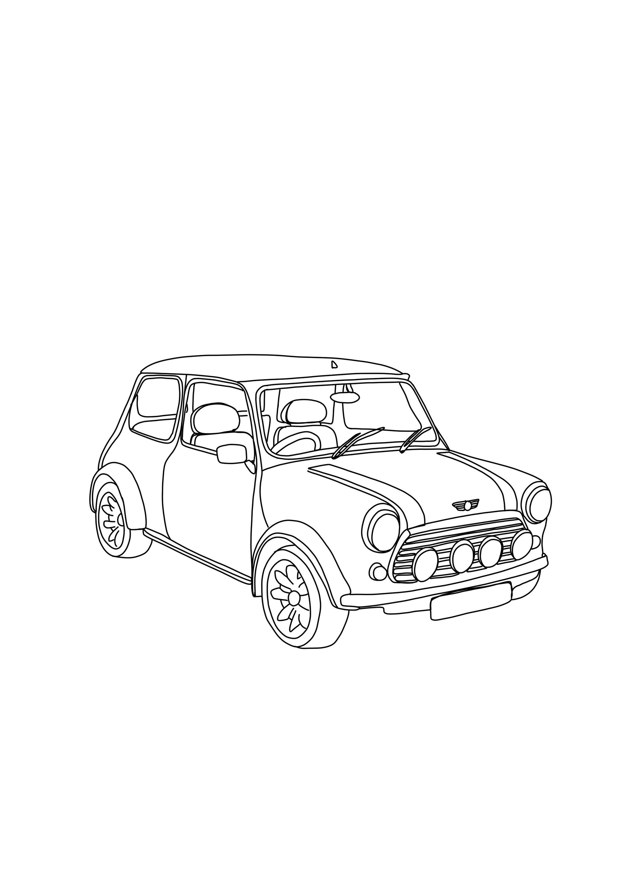 Classic Mini Cooper Monochrome Line Drawing for Vintage Car - Etsy