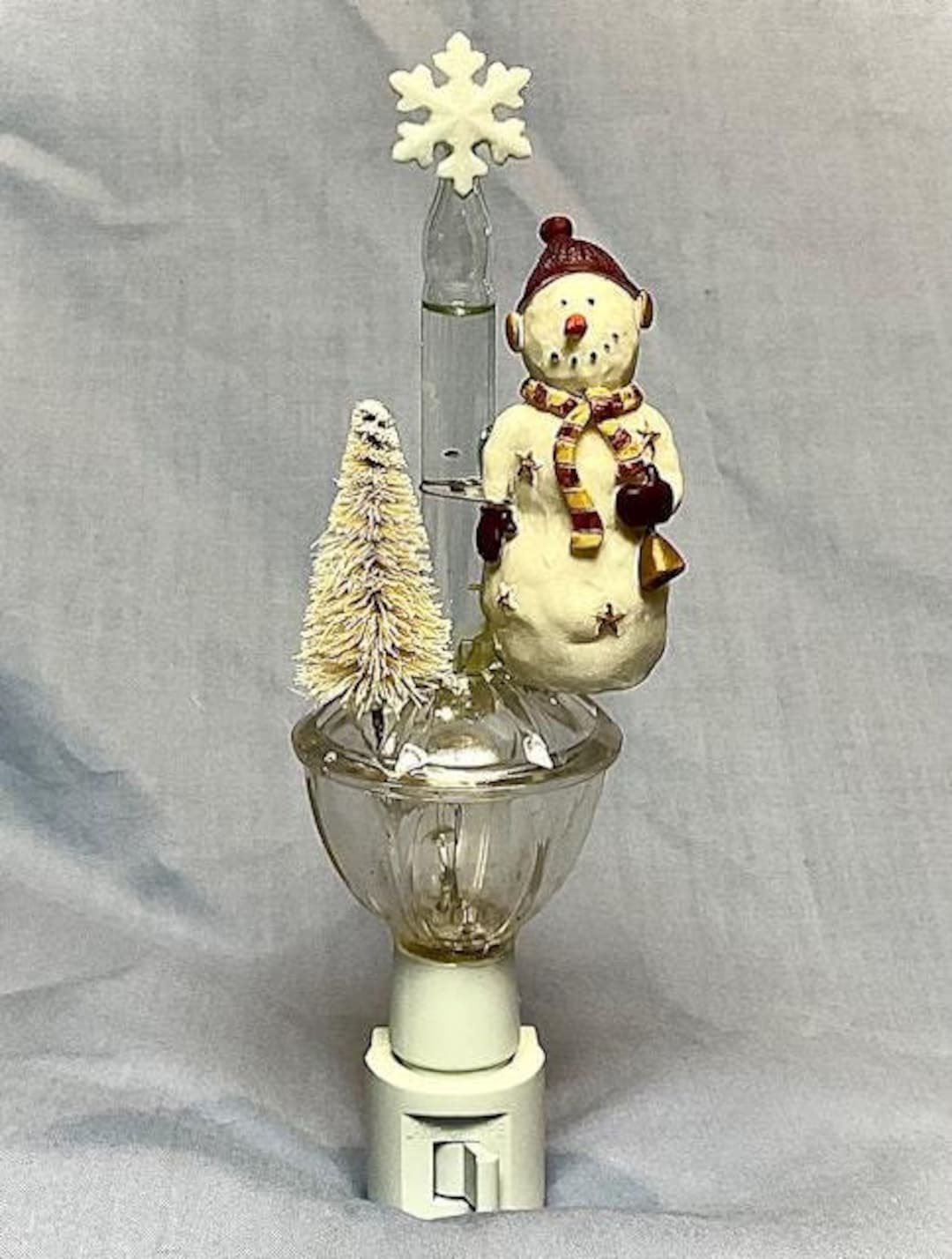 Hand Crafted Snowman Bubble Lamp: Winter Night Light - Etsy
