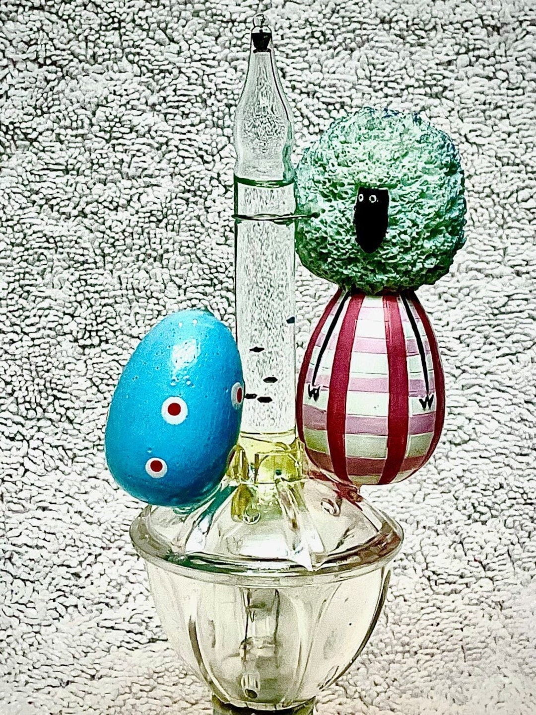 Comical Easter Sheep Bubble Light With Two Colorful Eggs Cute Sheep ...