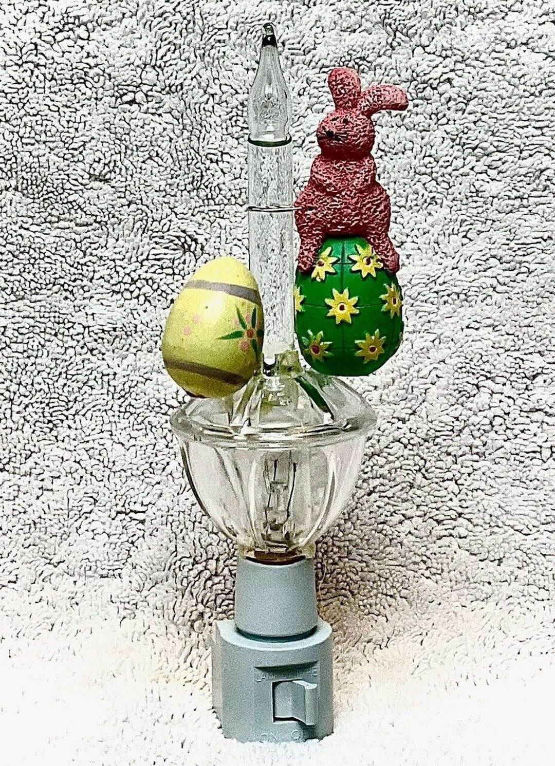 Easter Bunny Bubble Light With Colorful Eggs Pink Easter Bunny Bubble ...