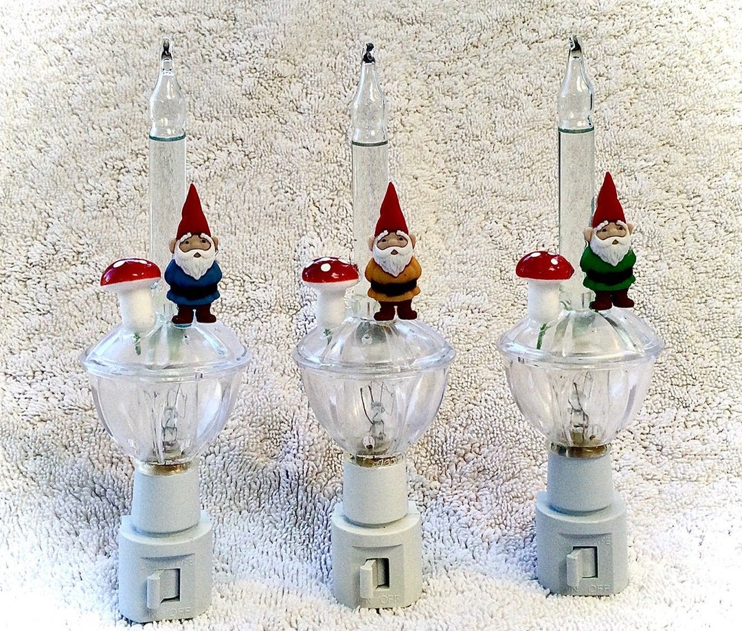 Gnome Light - Garden Gnome - Retro Look Lamp - Clear Bubble Light ...