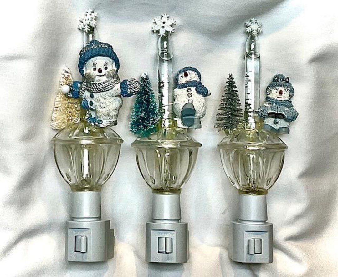 Hand Crafted Snowman Bubble Night Light: Retro Winter Decor - Etsy